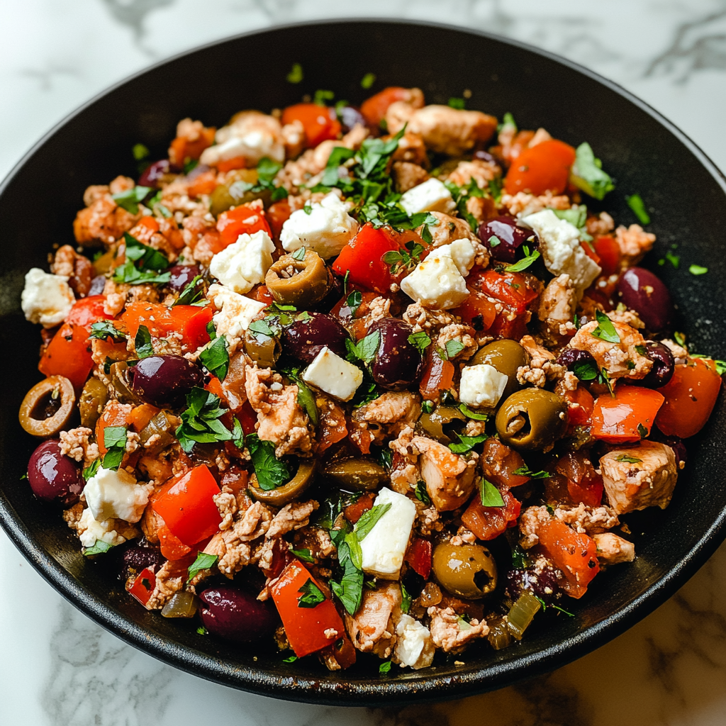 Keto Ground Chicken Skillet – Mediterranean Style - EasyYums
