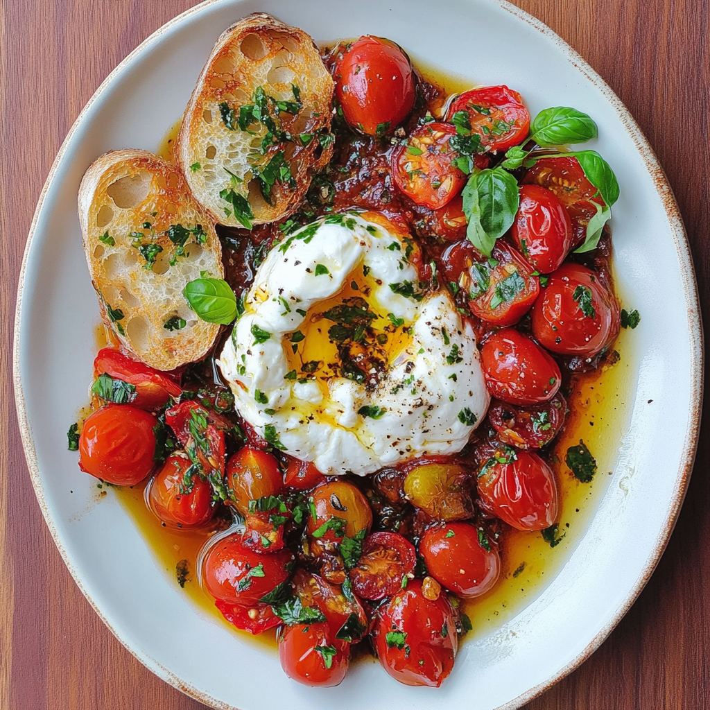Tomato Garlic Confit & Burrata – Easy Gourmet Starter - EasyYums