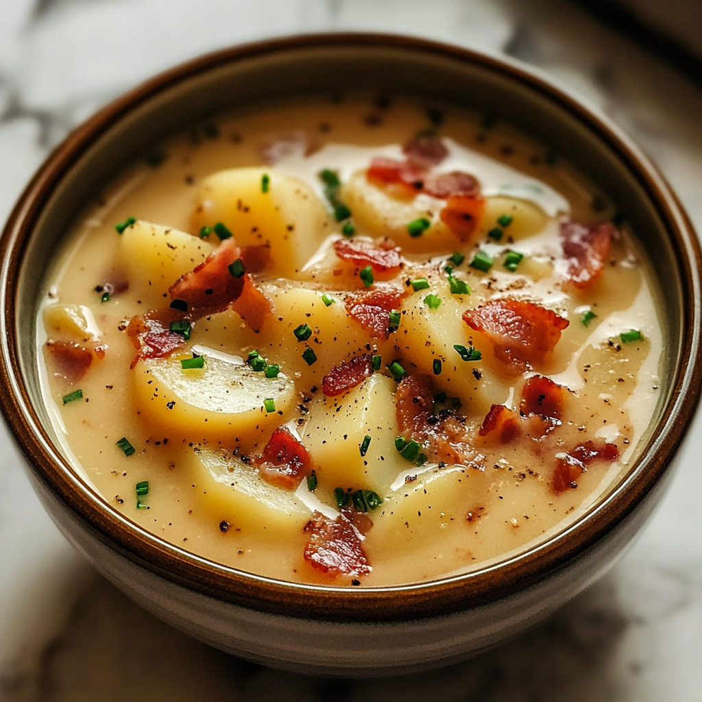 Hearty Bacon Potato Soup - EasyYums