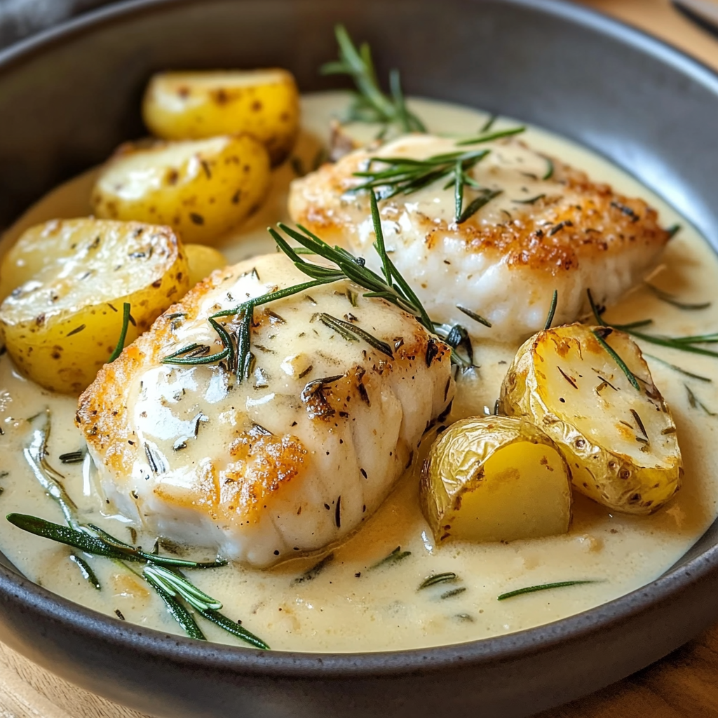 Creamy Rosemary Cod & Potatoes – Easy & Delicious Comfort Food - EasyYums