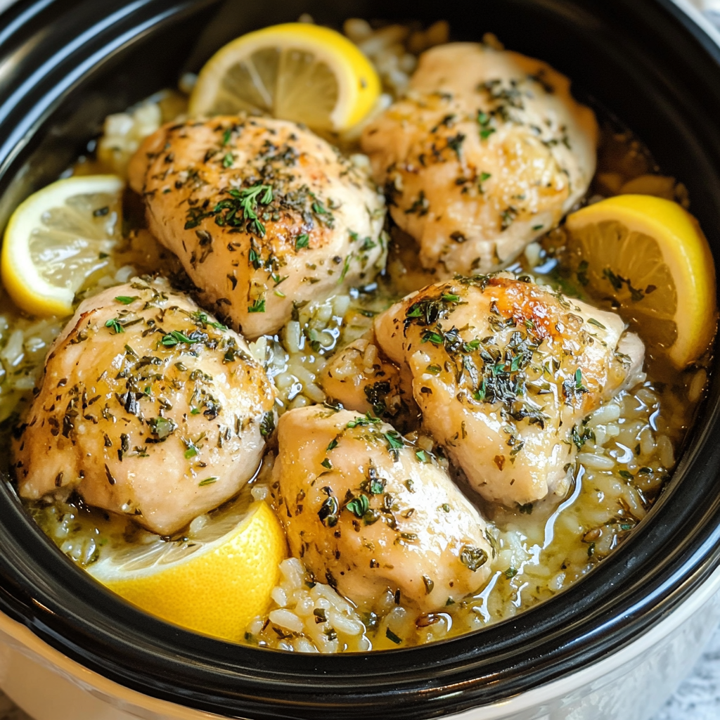 Slow Cooker Lemon Herb Chicken & Rice – Easy & Flavorful One-Pot Meal ...